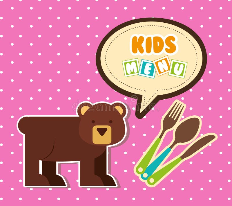 Kids menu stock vector. Illustration of background, lunch - 59855900