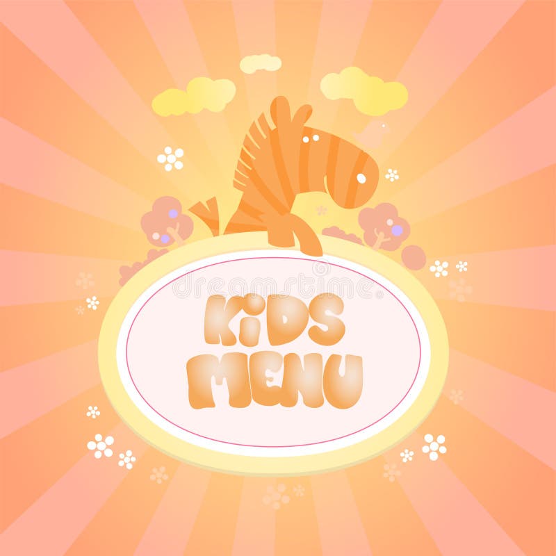 Kids party menu frame. stock vector. Illustration of childish - 47943621