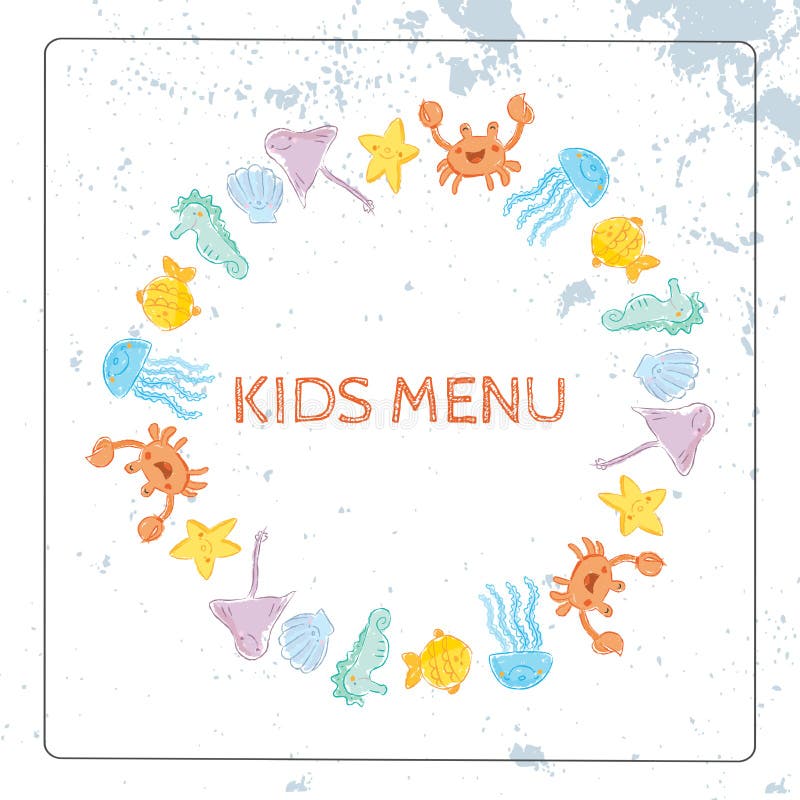 Kids menu vector template stock vector. Illustration of dinner - 90087687