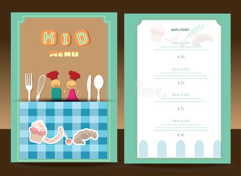Kids Meal Menu Vector Template ,Restaurant Menu Design Stock Vector ...