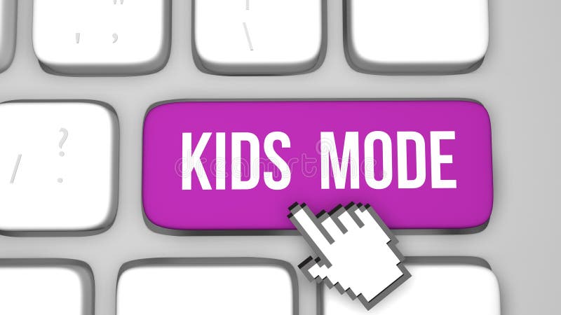 Kids Mode Concept Keyboard Key Stock Illustration - Illustration of ...