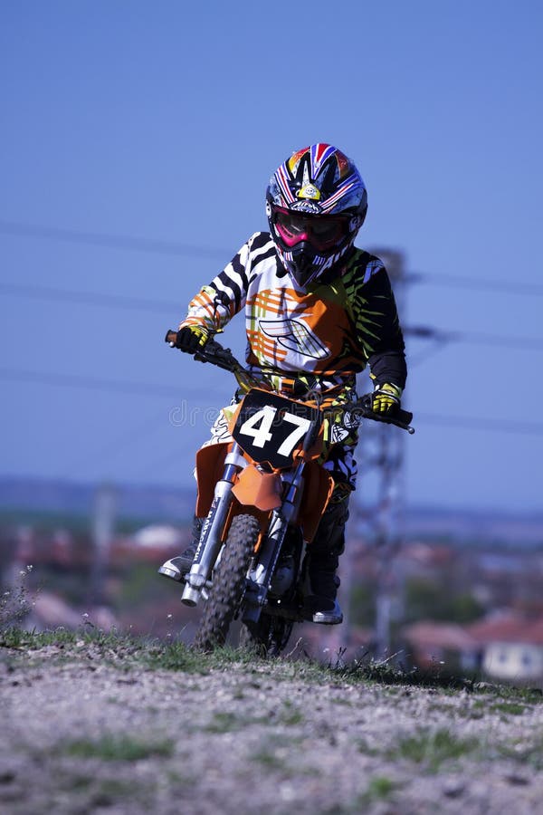 Kids motocross editorial stock image. Image of intense - 21639604