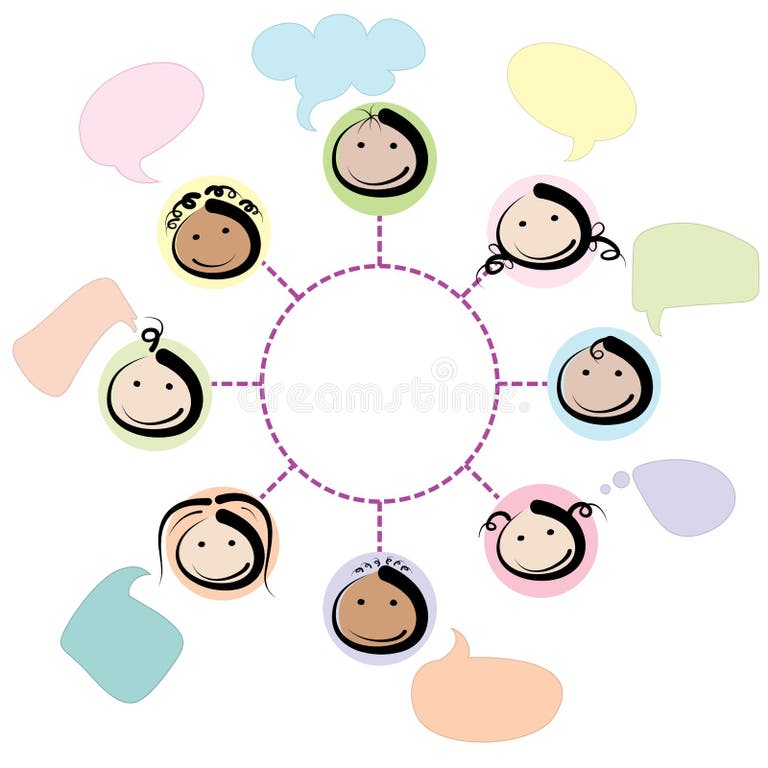 Kids network stock vector. Illustration of clouds, head - 31361783