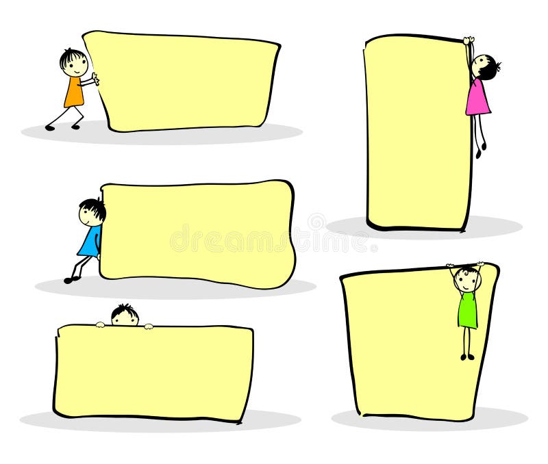 Kids with Notes stock vector. Illustration of doodle - 12951800