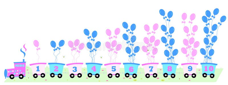 Kids Number train stock vector. Illustration of school - 96299862