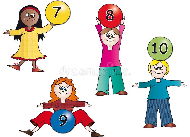 Kids with numbers stock vector. Illustration of doodle - 31099687