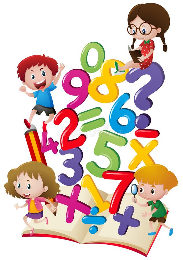 Children Counting Numbers One To Four Stock Vector - Illustration of ...
