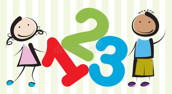 Kids with numbers stock vector. Illustration of girl - 31188584