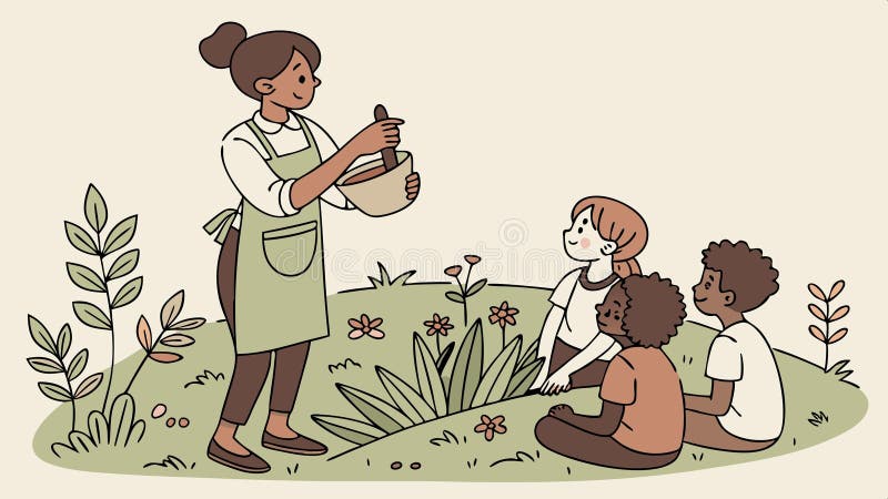 Kids Observing Insects on Plants, Garden Ecosystem and Entomology ...