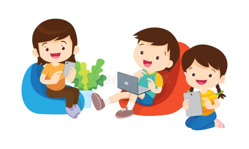 Kids on Online Learning Education Courses 2 Stock Vector - Illustration ...