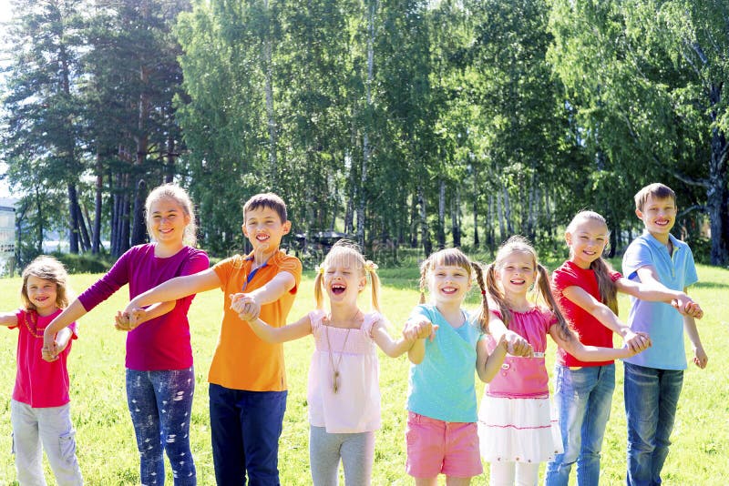 Kids outside in park stock image. Image of lawn, child - 99758009
