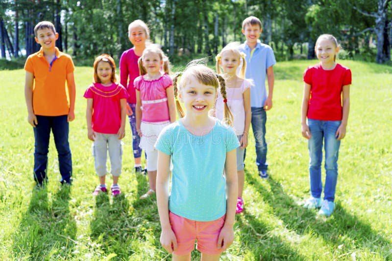 Kids outside in park stock photo. Image of summer, outside - 99823948