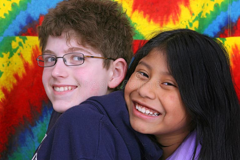 Kids over colors stock photo. Image of female, cheerful - 9757964