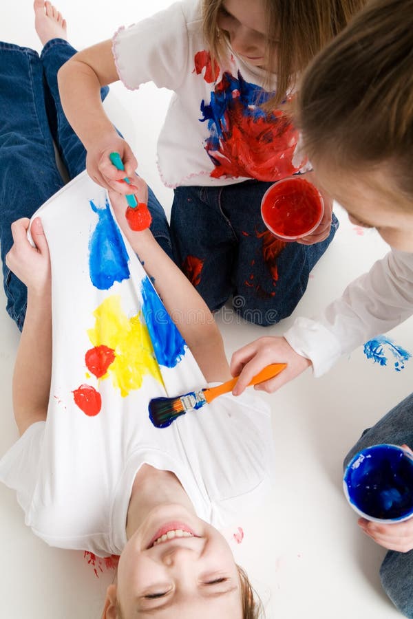 Foot painting stock image. Image of years, caucasian, happy - 7999821