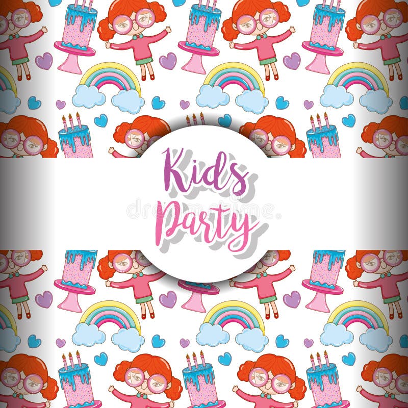 Kids party background stock vector. Illustration of girl - 125374621