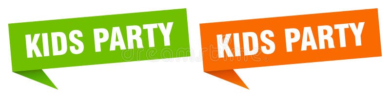 Kids Party Banner. Kids Party Speech Bubble Label Set Stock Vector ...