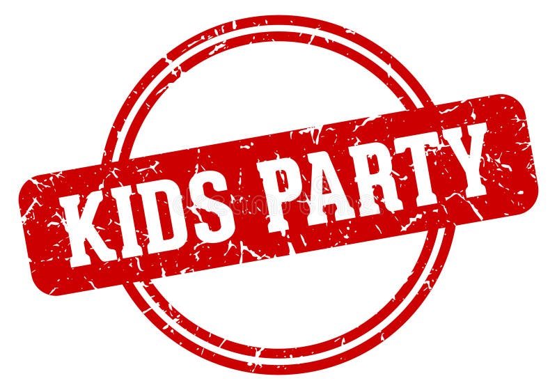 Kids party stamp stock vector. Illustration of background - 347685699