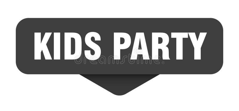 Kids Party Sticker. Kids Party Sign on Transparent Background Stock ...
