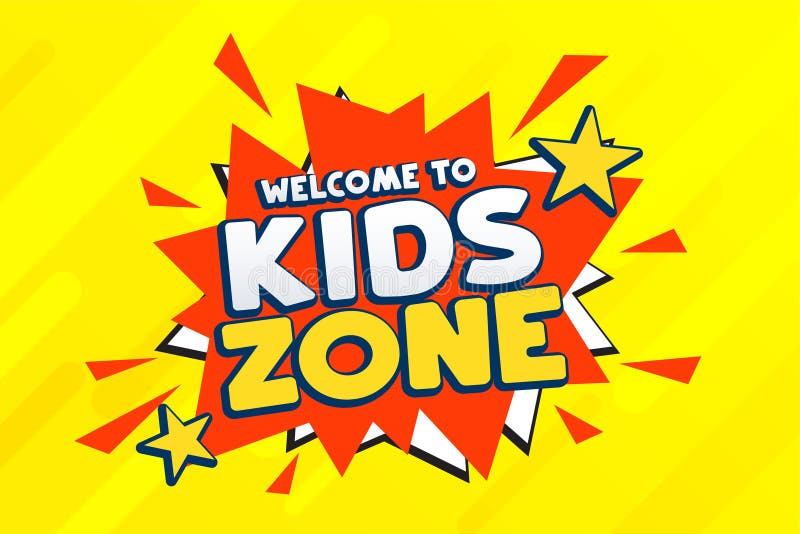Cartoon Style Kids Zone Play Banner for Kindergarten Fun Stock Vector ...