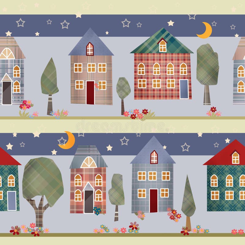 Kids Patchwork Seamless Pattern Stock Illustration - Illustration of ...