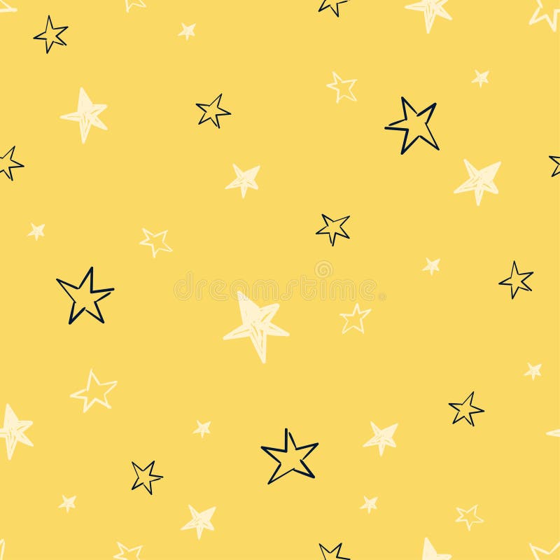 Kids Pattern Hand Drawn Stars Vector Illustration Stock Vector ...