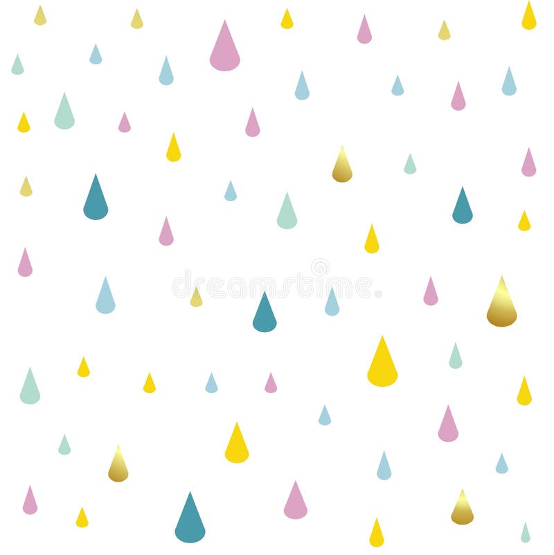 Kids Pattern with Clouds Rain Drops and Dots Stock Vector ...