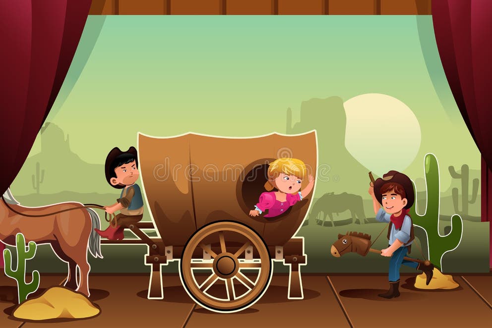 Kids performing on a stage stock vector. Illustration of opera - 42666094