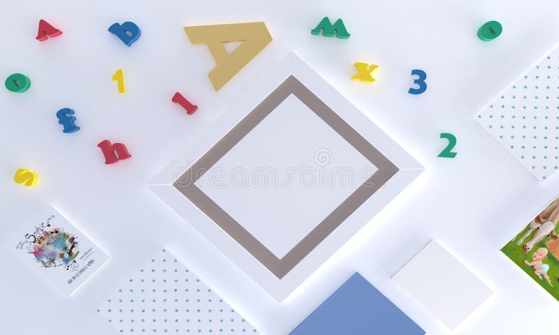 Kids Childhood Room Frame Mockup, Nursery Interior Mockup Stock ...