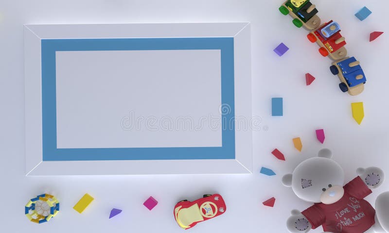 Kids Childhood Room Frame Mockup, Nursery Interior Mockup Stock ...