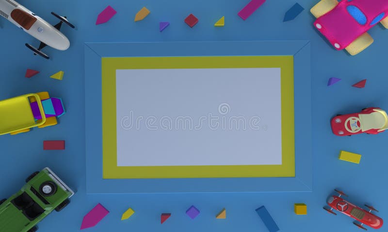 Kids Childhood Room Frame Mockup, Nursery Interior Mockup Stock ...