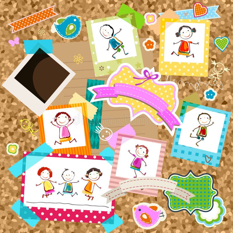 Kids and photo frames stock vector. Illustration of child - 44943734