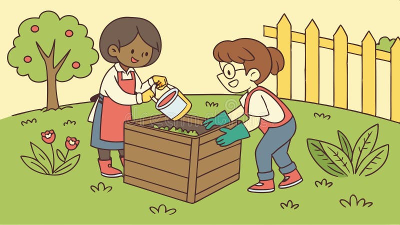 Kids Placing Stepping Stones in Garden, Creating Garden Path Project ...