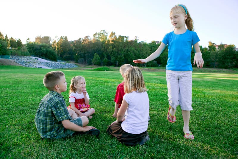 Kids play duck duck goose stock image. Image of child - 10103811
