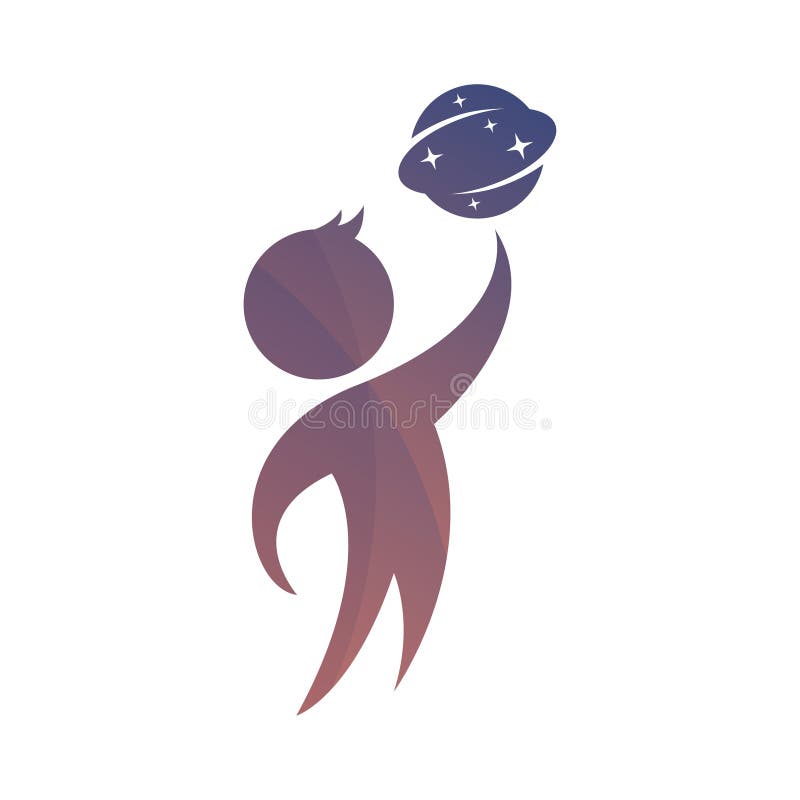 Kids Play Logo. the Child is Played by the Star System Stock Vector ...