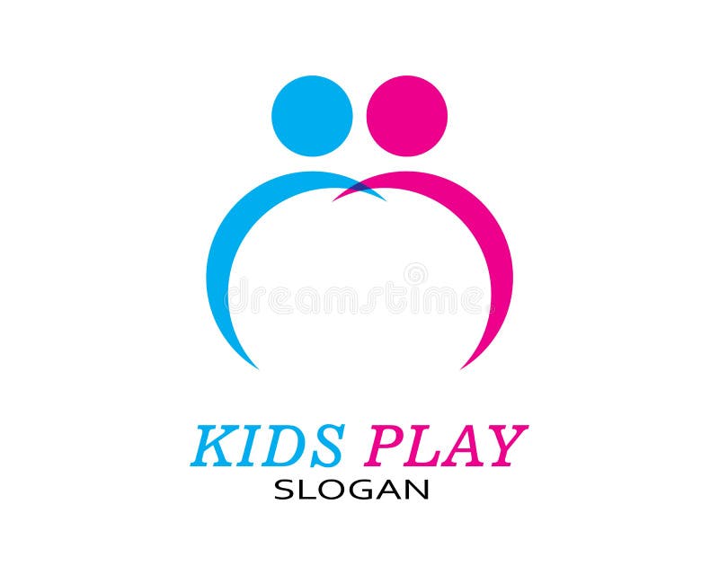 Kids Play Logo Vector Template Stock Vector - Illustration of playing ...