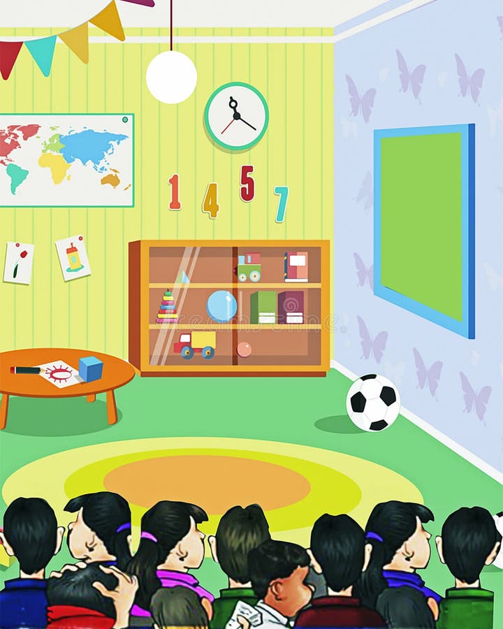 Kids Play School Classroom Background Vector Design Illustration Stock ...