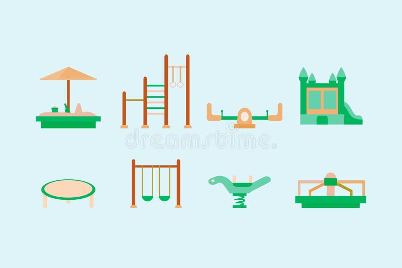Kids Playground Design Vector Flat Isolated Vector Illustration Icons ...