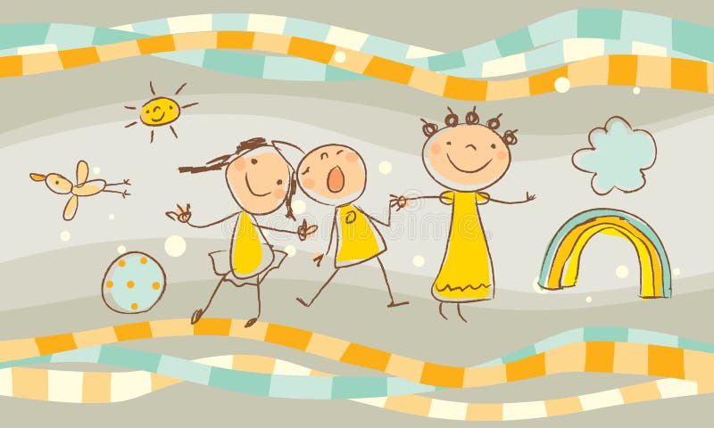 Kids Playing Drawing Stock Illustrations – 33,359 Kids Playing Drawing ...