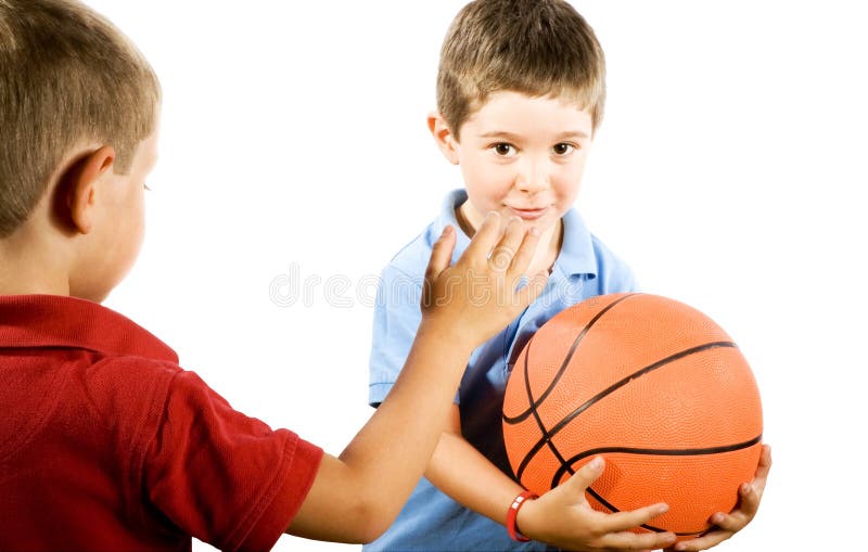 Kids playing Basketball stock image. Image of friends - 9753609
