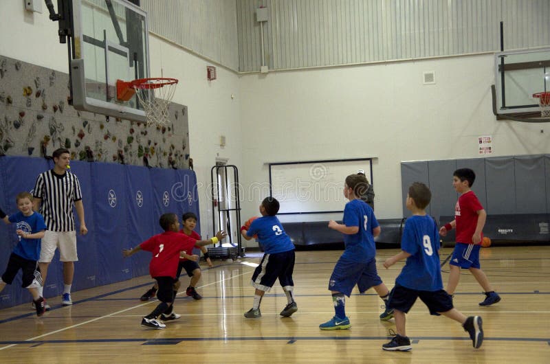 Kids Playing Basketball Match Editorial Stock Photo - Image of exercise ...
