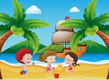 Summer Scenery Kids Drawing Stock Illustrations – 641 Summer Scenery ...