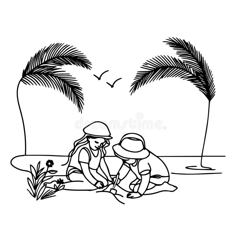 Kids playing stock vector. Illustration of girl, cartoon - 369812631