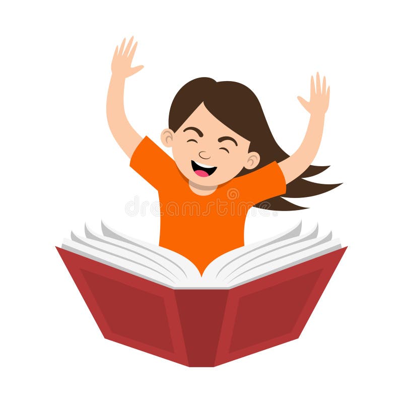 Kids Playing on a Book Illustration Stock Vector - Illustration of ...