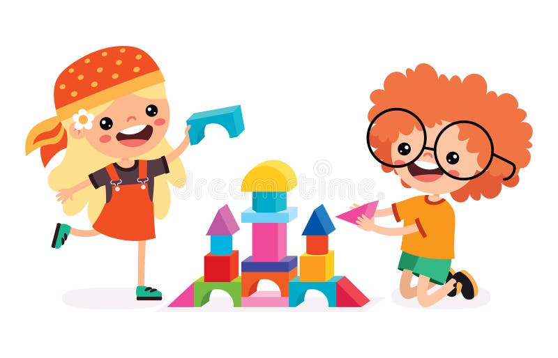 Cartoon Kids Building Blocks Stock Illustrations – 593 Cartoon Kids ...