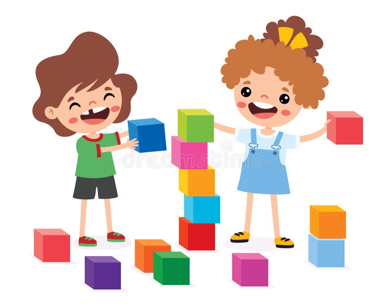 Cartoon Kids Building Blocks Stock Illustrations – 593 Cartoon Kids ...