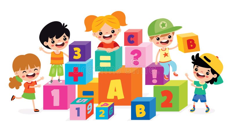 Cartoon Kids Building Blocks Stock Illustrations – 593 Cartoon Kids ...