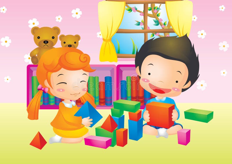 Cartoon Kids Building Blocks Stock Illustrations – 495 Cartoon Kids ...