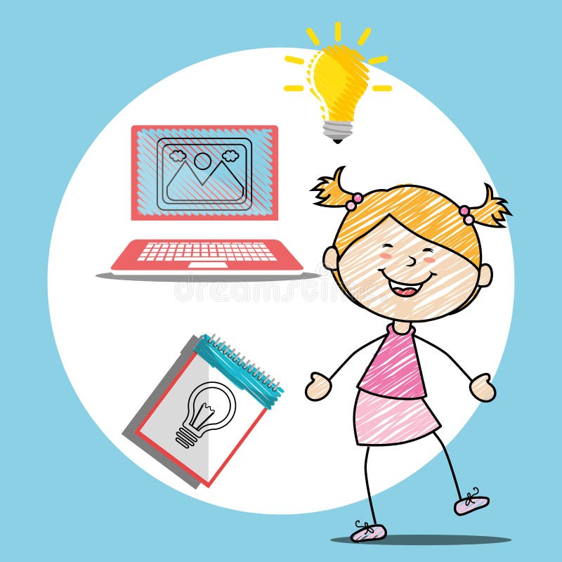 Kids playing cartoon, stock illustration. Illustration of active - 63936592