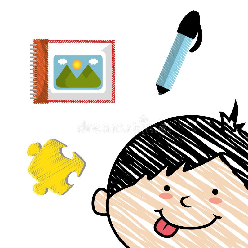 Kids playing cartoon, stock illustration. Illustration of happy - 63936633