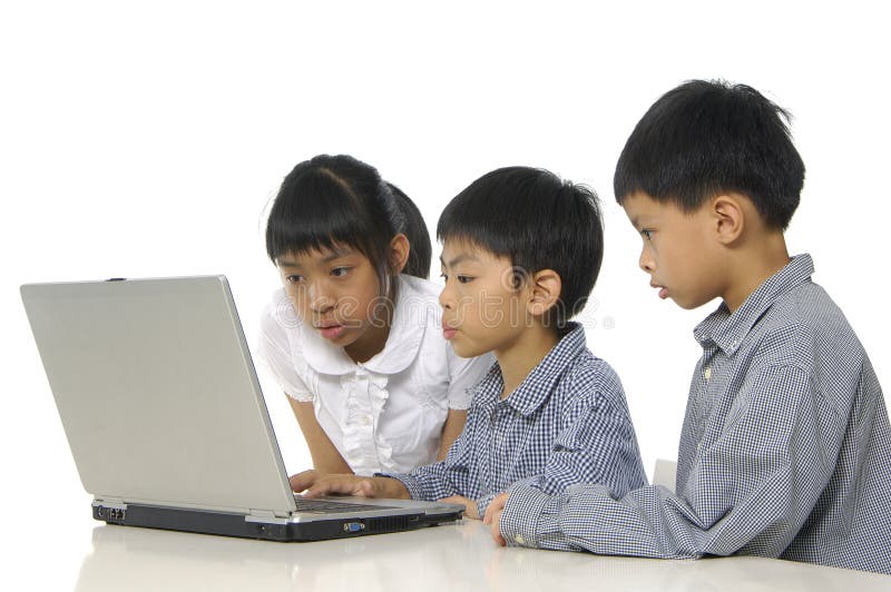 Kids playing computer stock photo. Image of eyes, adult - 5234576